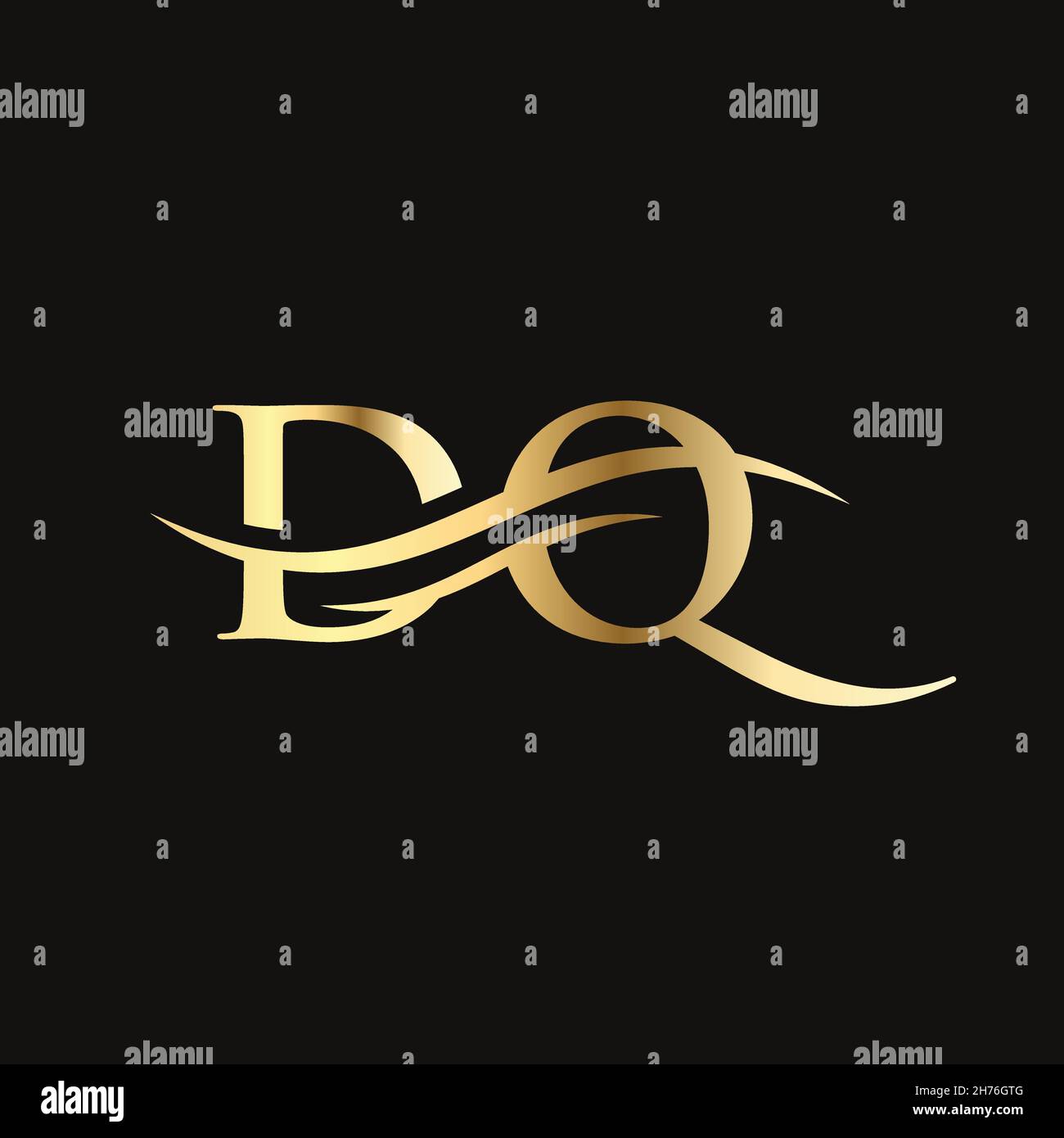 Water Wave DQ Logo Vector. Swoosh Letter DQ Logo Design for business ...