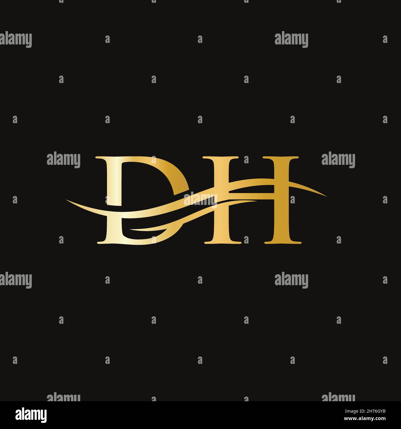 DH Letter Linked Logo for business and company identity. Initial Letter ...