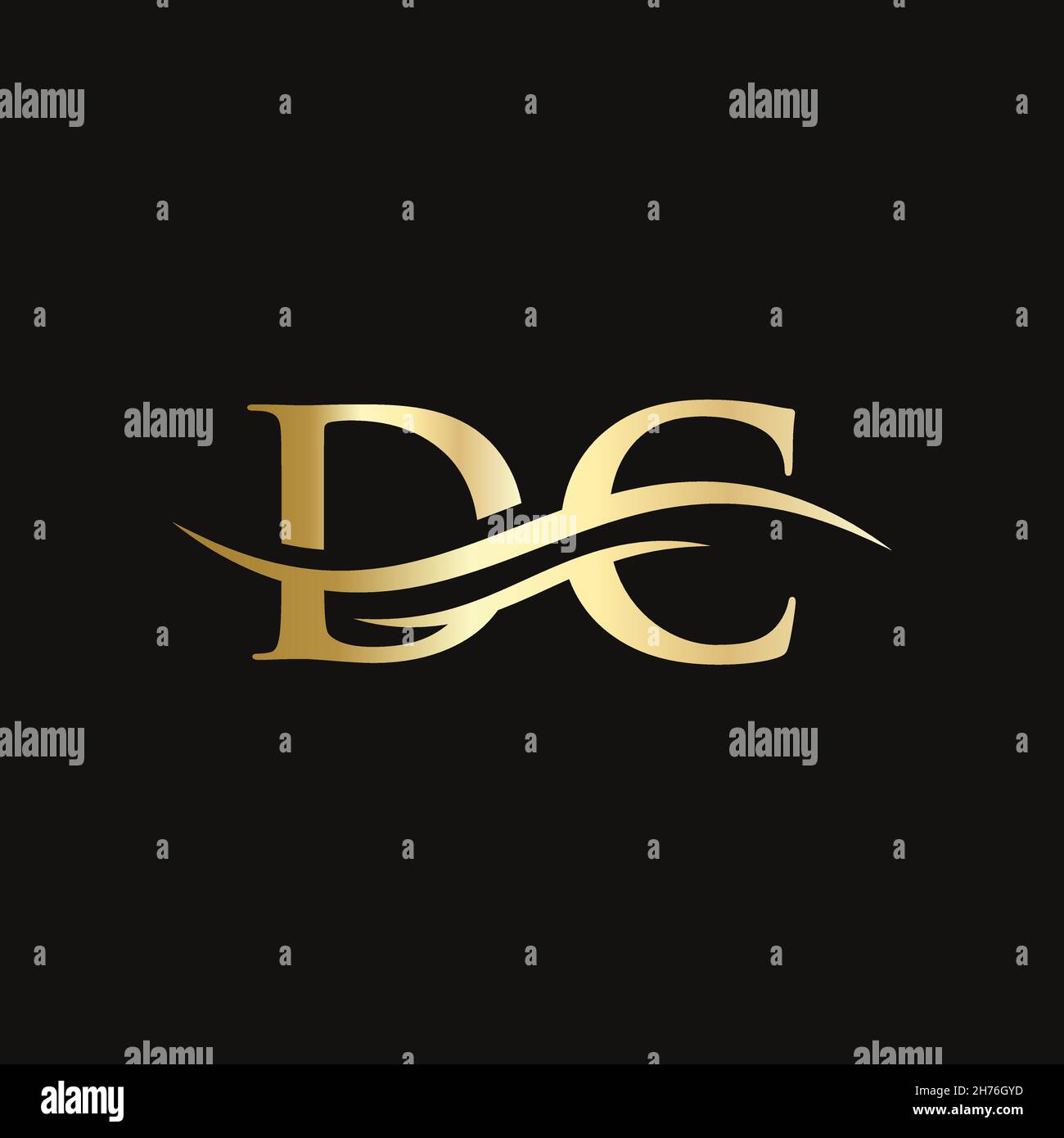 DC logo Design. Premium Letter DC Logo Design with water wave concept ...