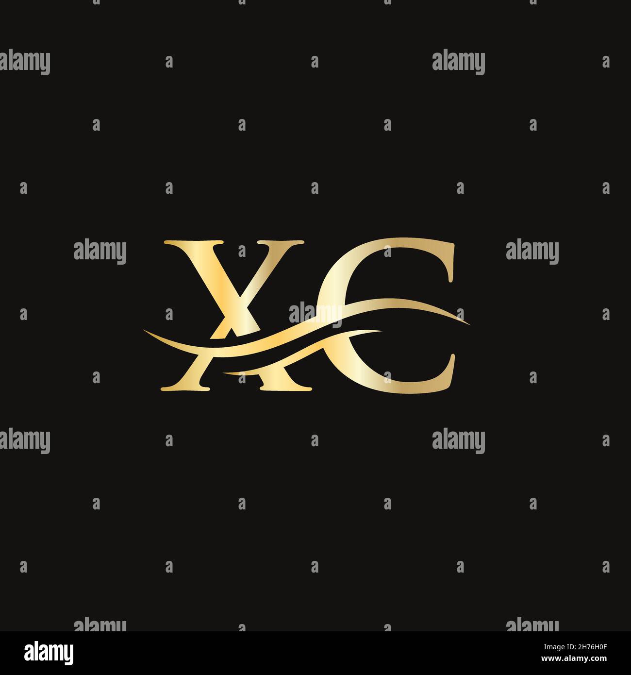 XC Logo design vector. Swoosh letter XC logo design Stock Vector Image ...