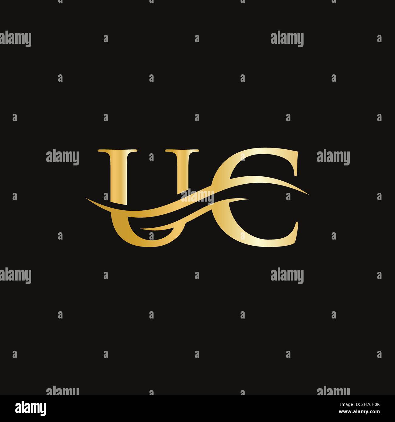 UC logo. Monogram letter UC logo design Vector. UC letter logo design ...