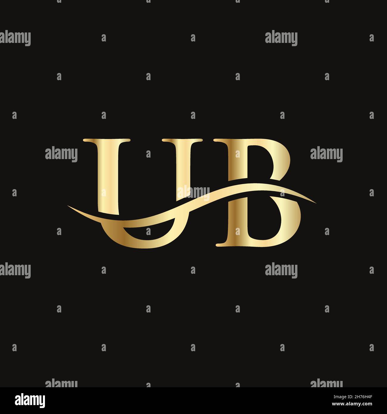 UB Logo design vector. Swoosh letter UB logo design Stock Vector Image ...