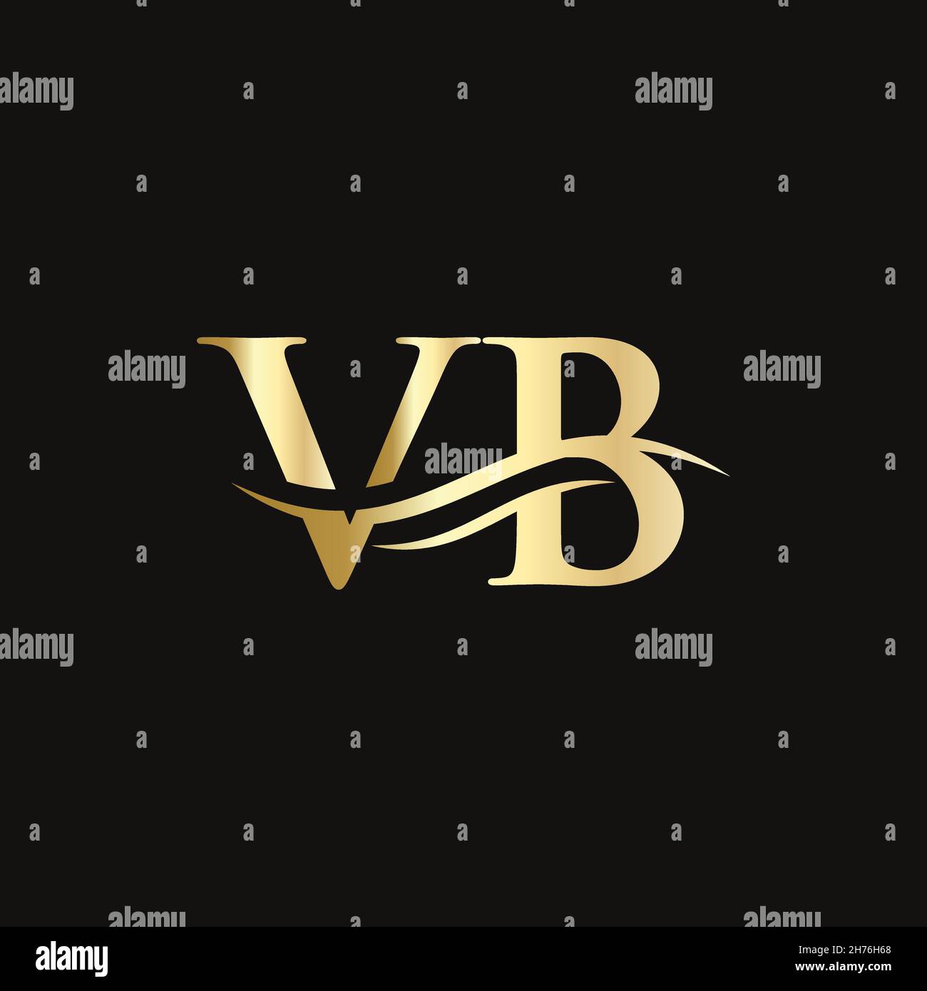 VB logo Design. Premium Letter VB Logo Design with water wave concept ...