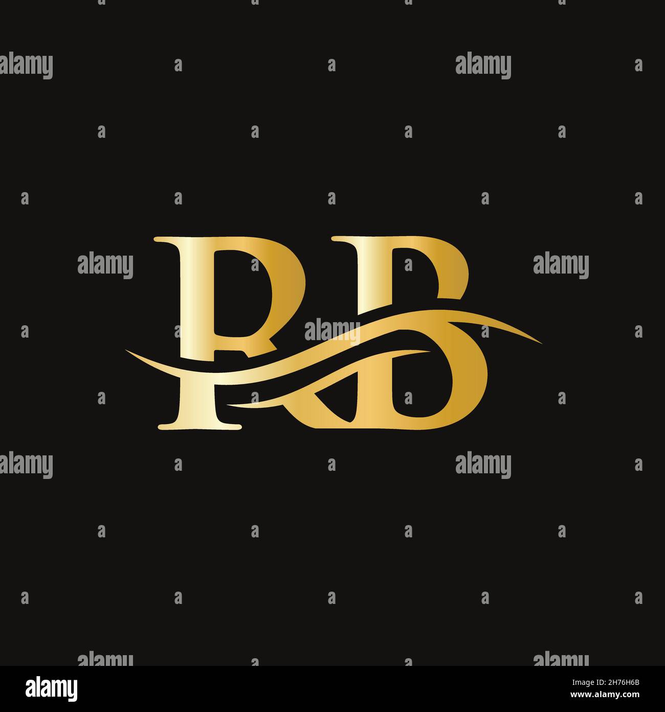 Initial RB letter linked logo vector template. Swoosh letter RB logo design. RB Logo design ...
