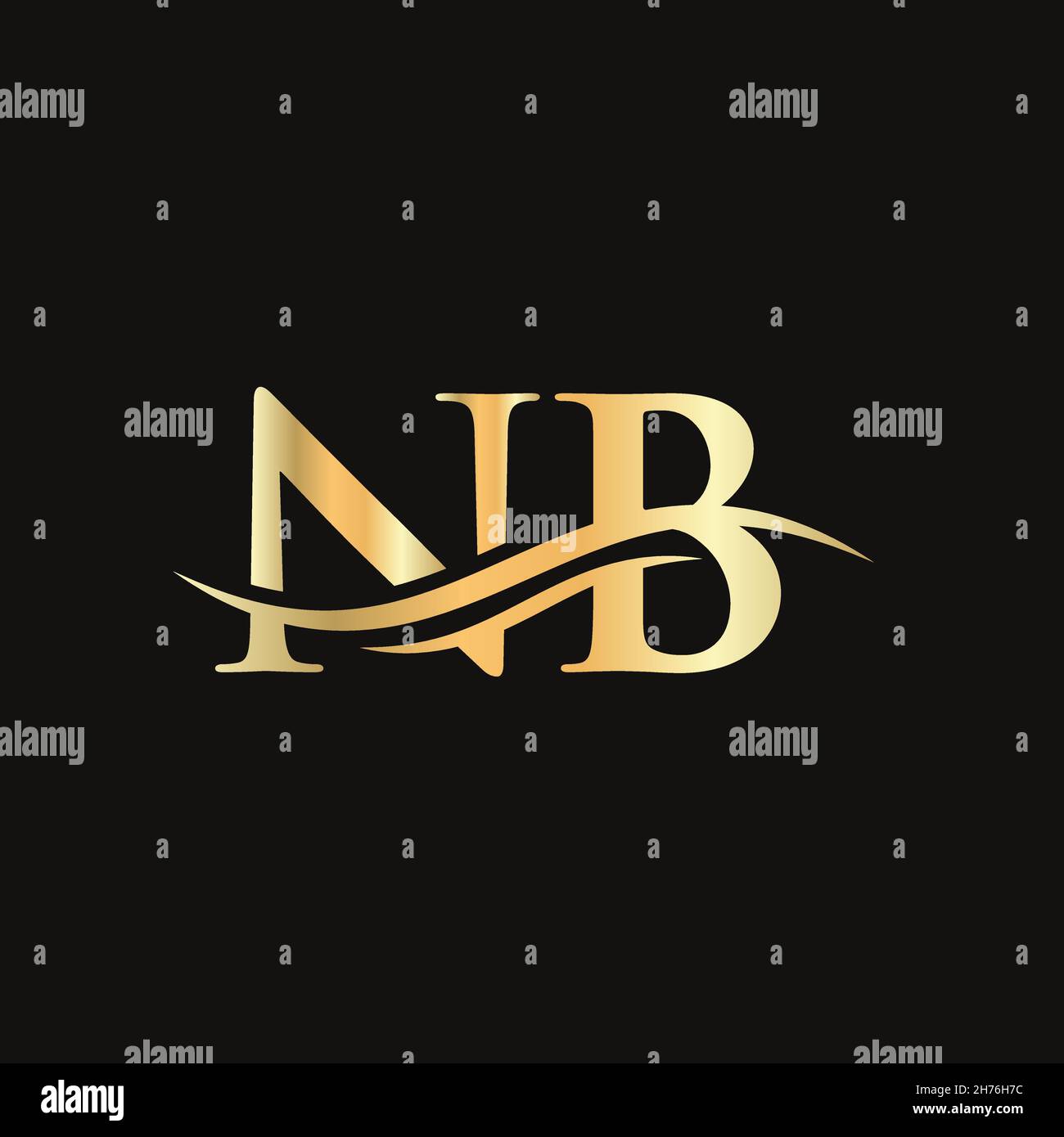 Initial linked letter NB logo design. Modern letter NB logo design ...