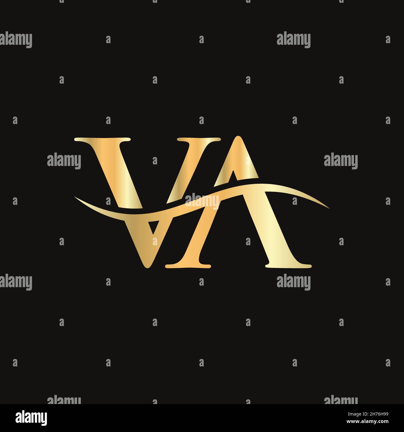 Swoosh Letter VA Logo Design for business and company identity. Water ...