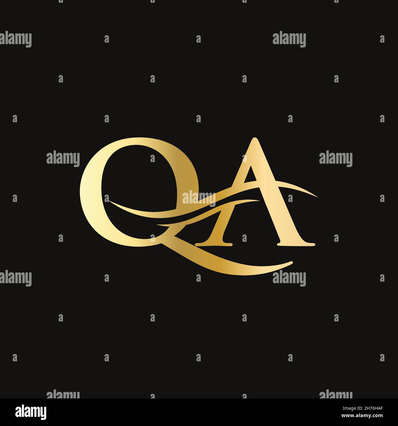 QA Logo design vector. Swoosh letter QA logo design Stock Vector Image ...