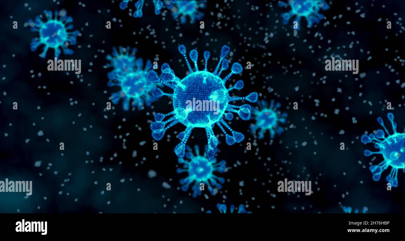 Coronavirus cells. Animation group of viruses that cause respiratory ...