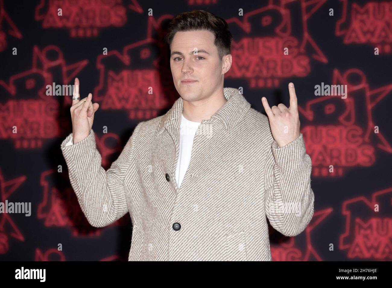 Tom Gregory attends the 22nd NRJ Music Awards, on November 20, 2021 in ...