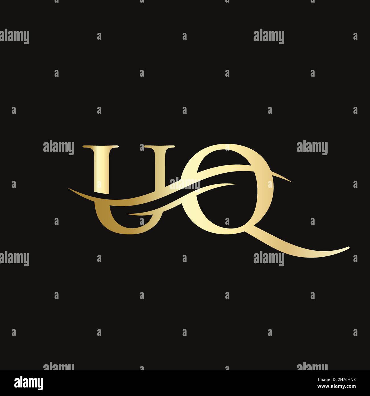 UQ Linked Logo for business and company identity. Creative Letter UQ ...