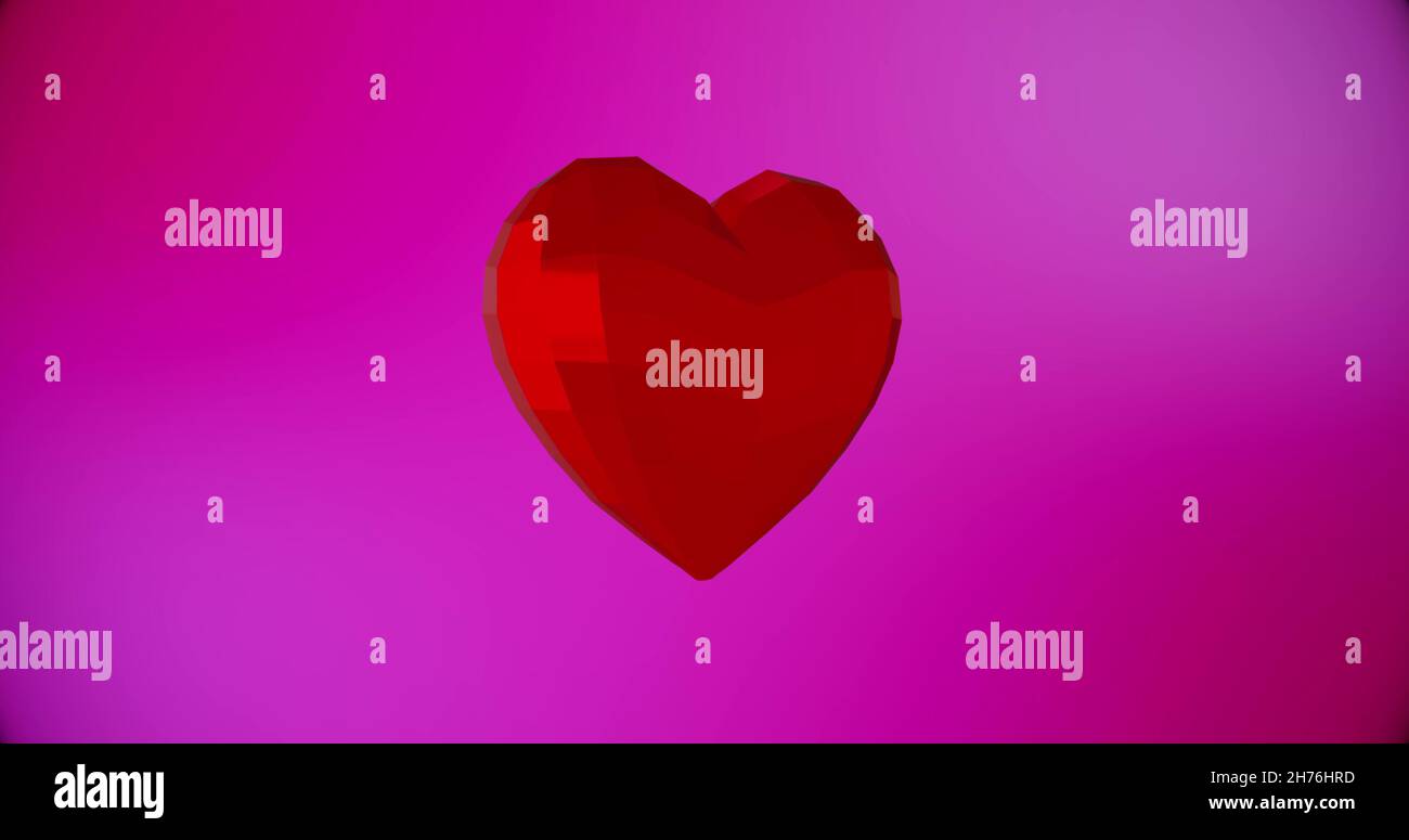 Happy Valentines Day background with red polygonal heart For Valentine ...