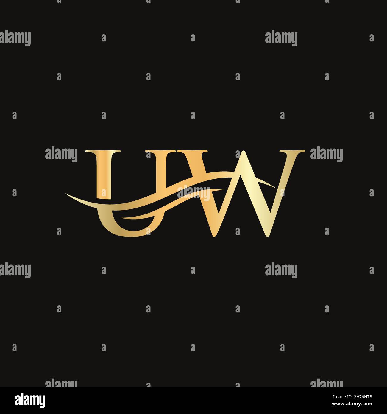Initial linked letter UW logo design. Modern letter UW logo design ...