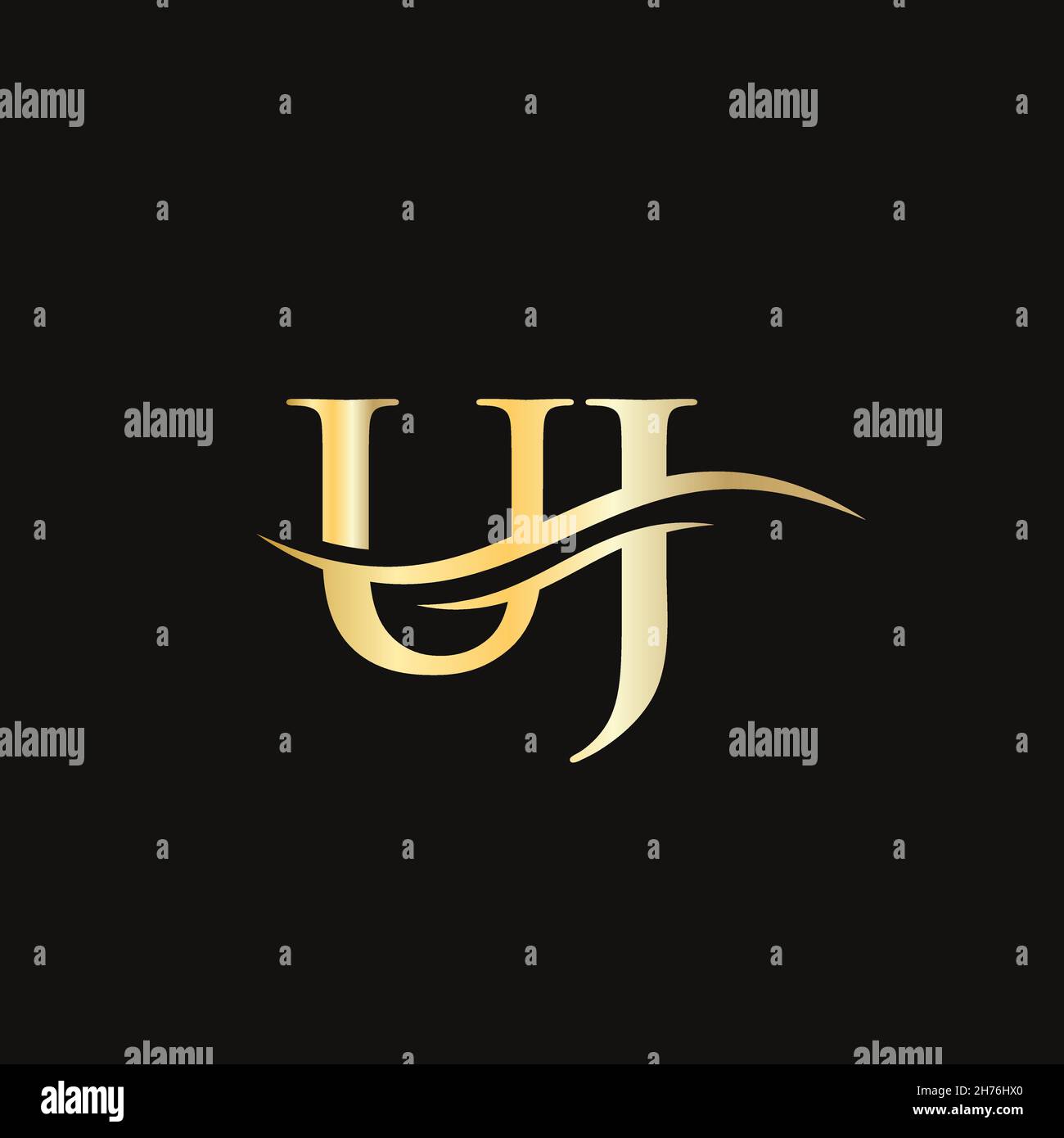 Initial linked letter UJ logo design. Modern letter UJ logo design vector with modern trendy ...