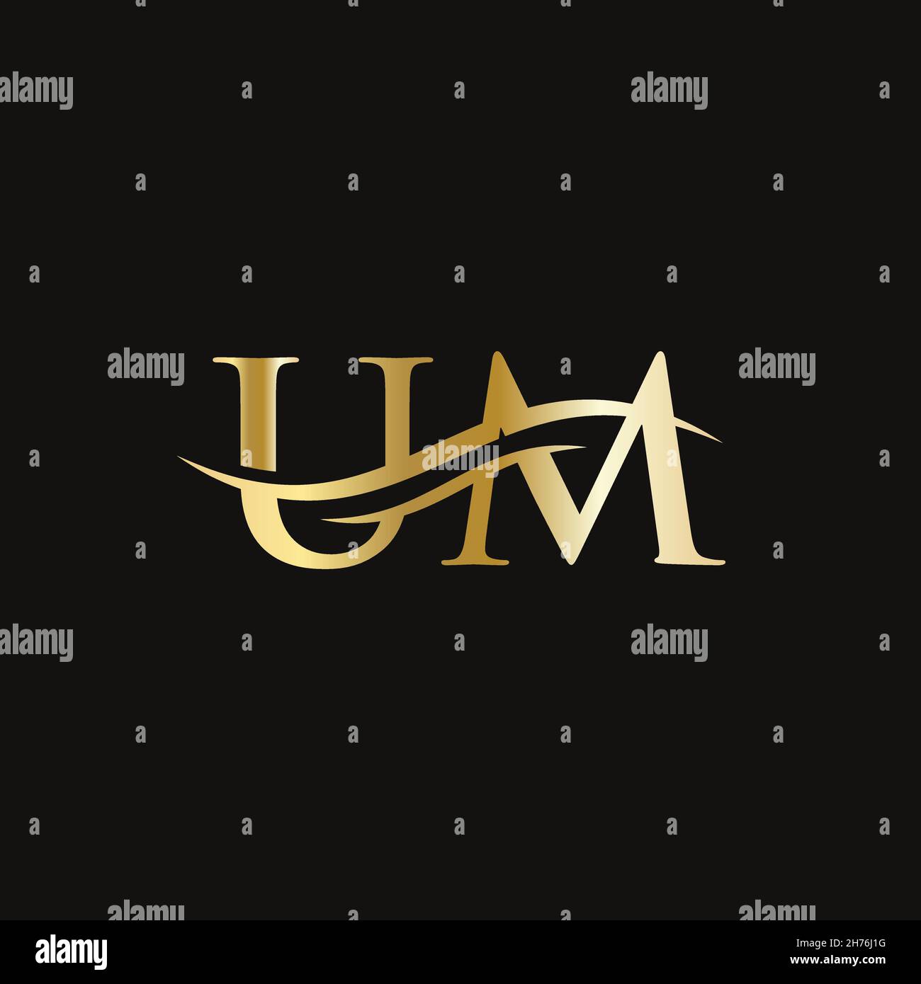 UM Logo design vector. Swoosh letter UM logo design Stock Vector Image ...
