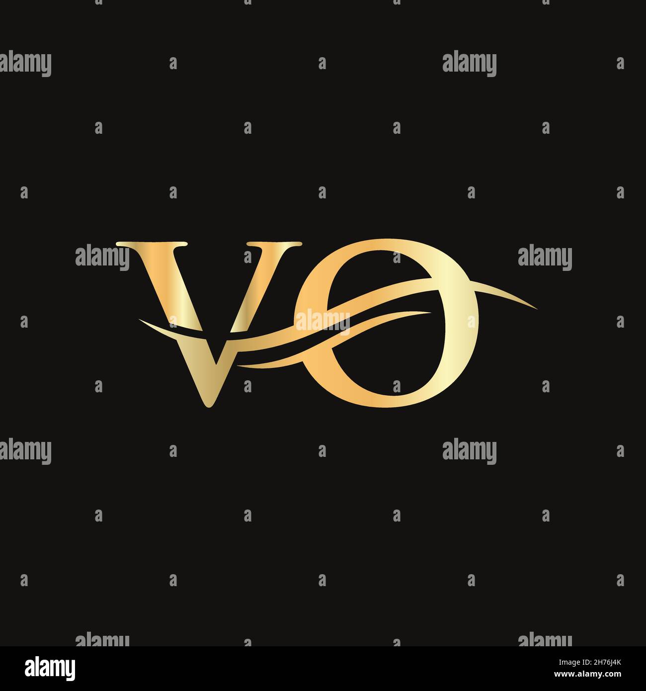 VO logo Design. Premium Letter VO Logo Design with water wave concept ...