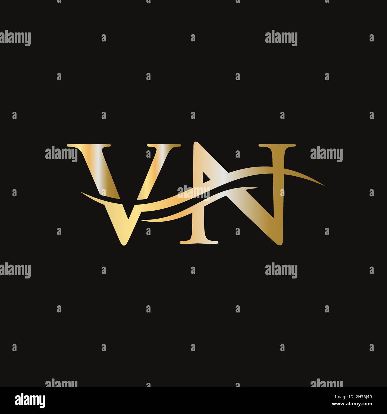 VN Logo design vector. Swoosh letter VN logo design Stock Vector Image ...