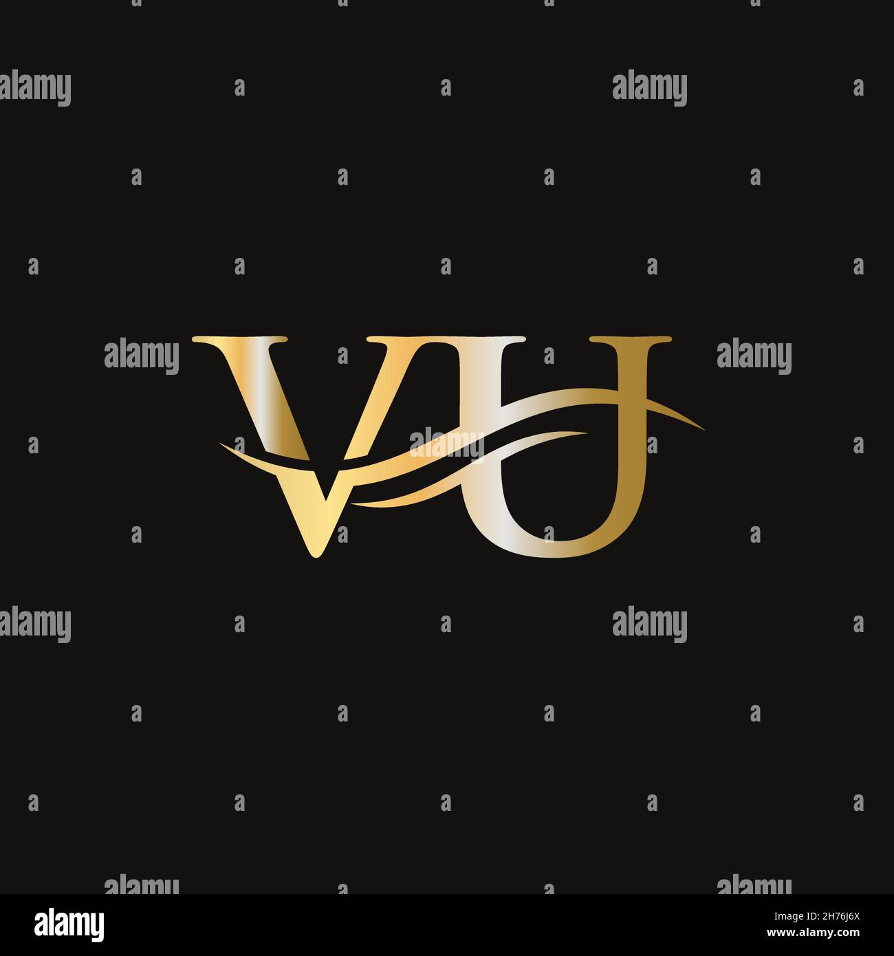 Creative VU letter with luxury concept. Modern VU Logo Design for ...