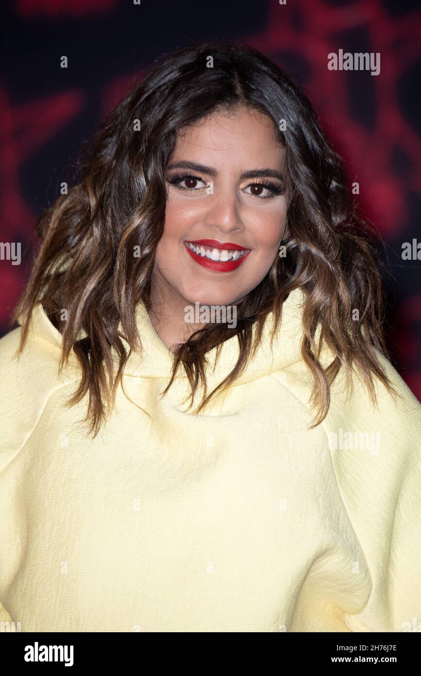 Ines Reg attends the 22nd NRJ Music Awards, on November 20, 2021 in ...