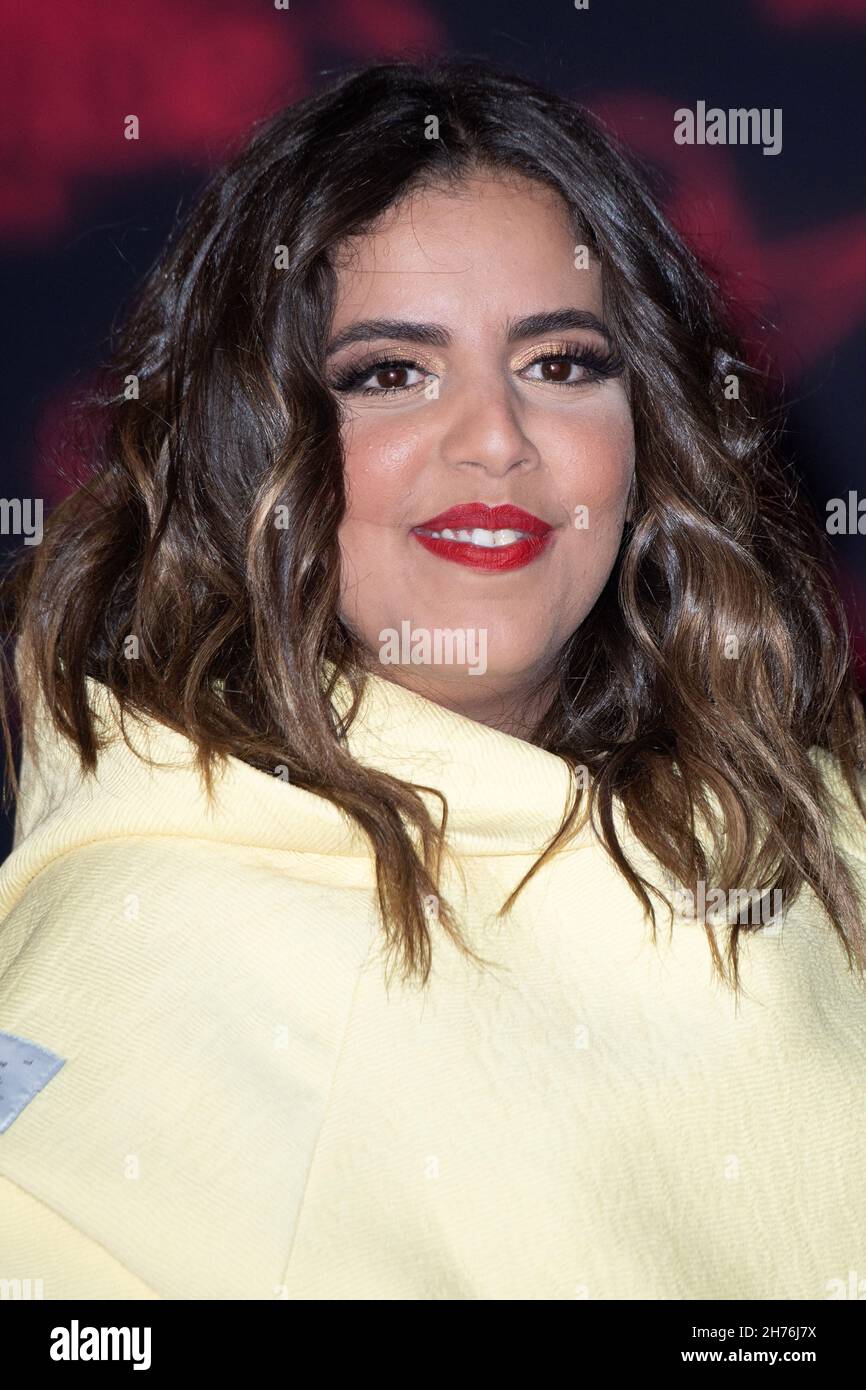 Ines Reg attends the 22nd NRJ Music Awards, on November 20, 2021 in ...