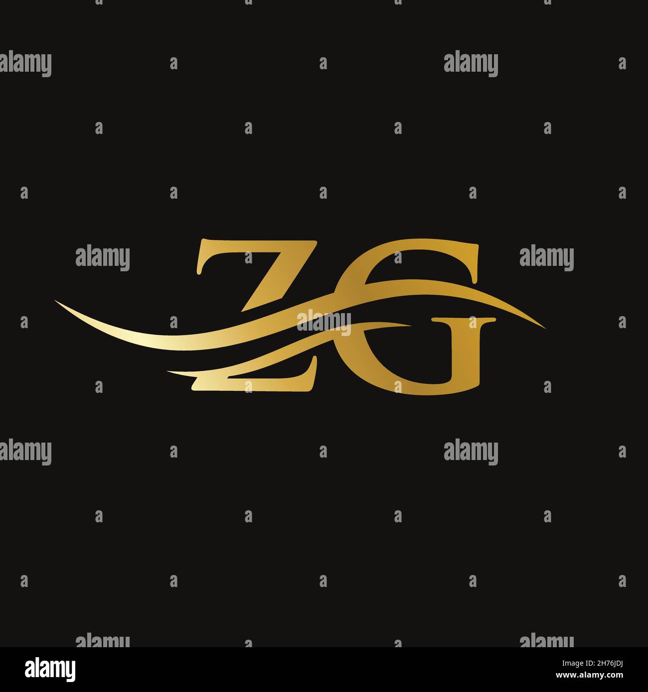 Swoosh Letter ZG Logo Design for business and company identity. Water ...