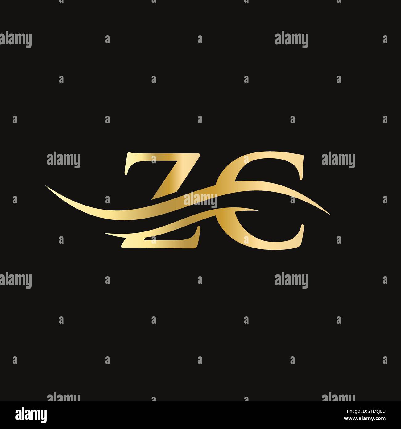 ZC logo Design. Premium Letter ZC Logo Design with water wave concept ...