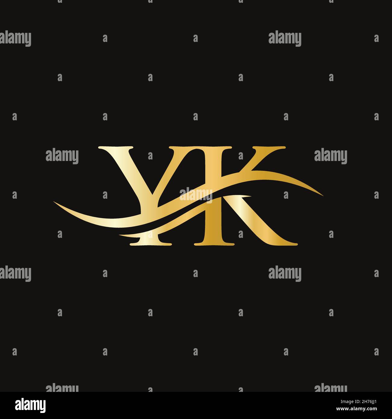 Creative YK letter with luxury concept. Modern YK Logo Design for ...