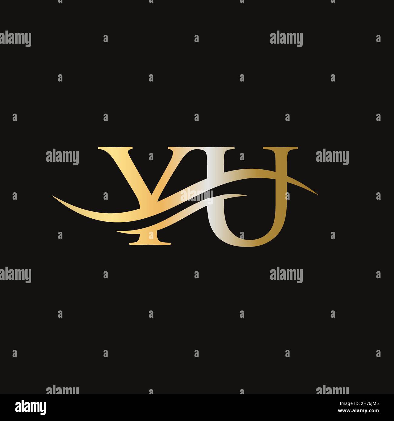YU logo. Monogram letter YU logo design Vector. VU letter logo design ...