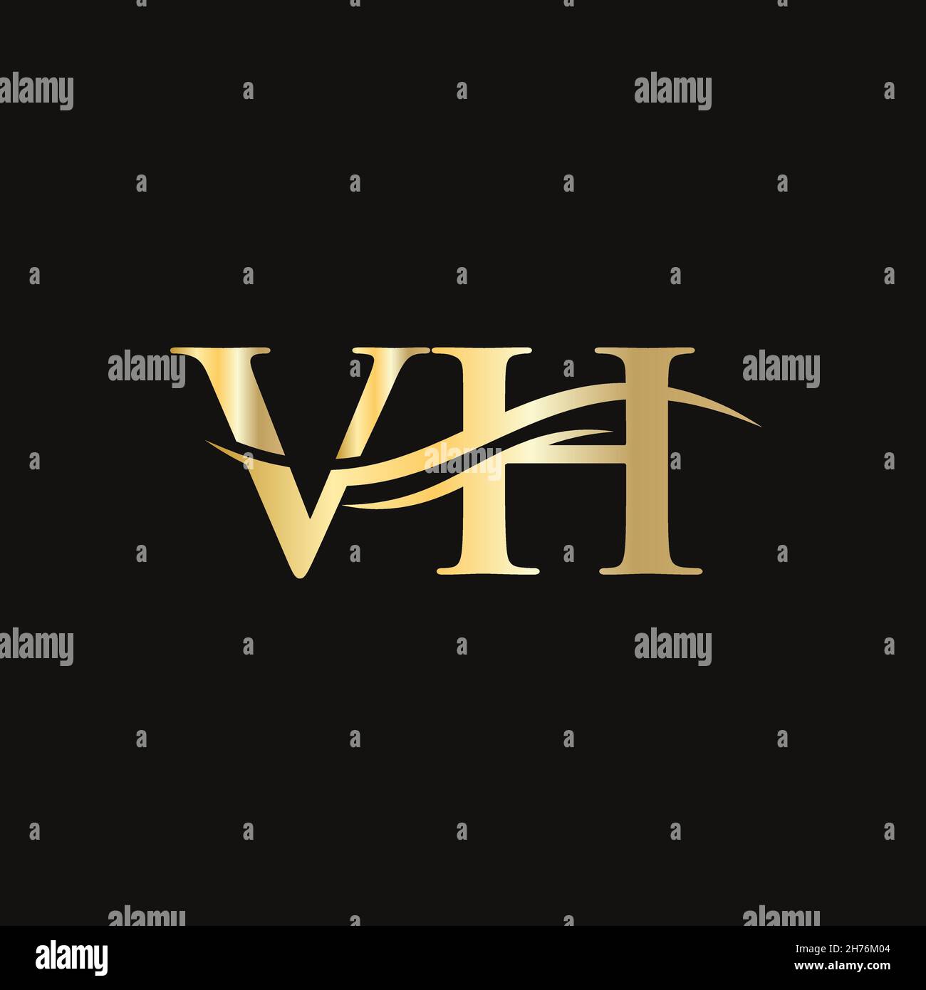 VH logo design. Initial VH letter logo design Stock Vector Image & Art ...