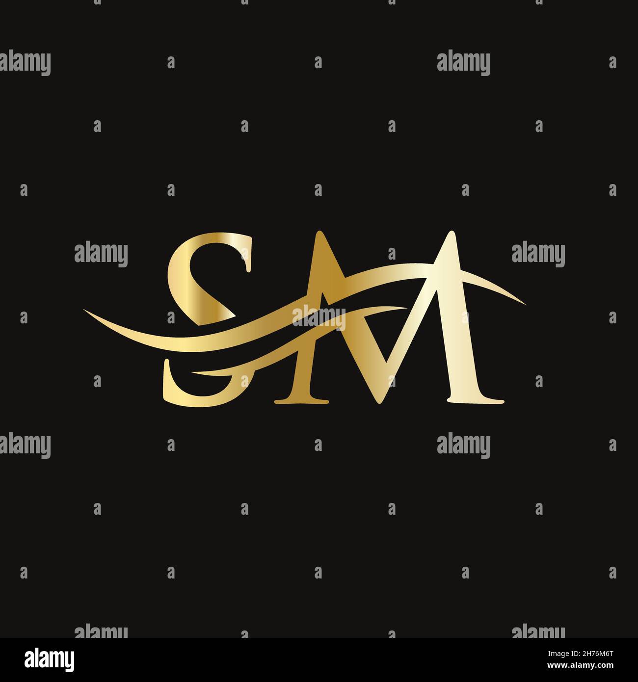 SM logo. Monogram letter SM logo design Vector. SM letter logo design ...