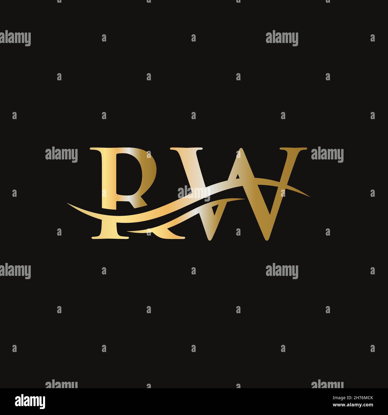 Initial linked letter RW logo design. Modern letter RW logo design ...