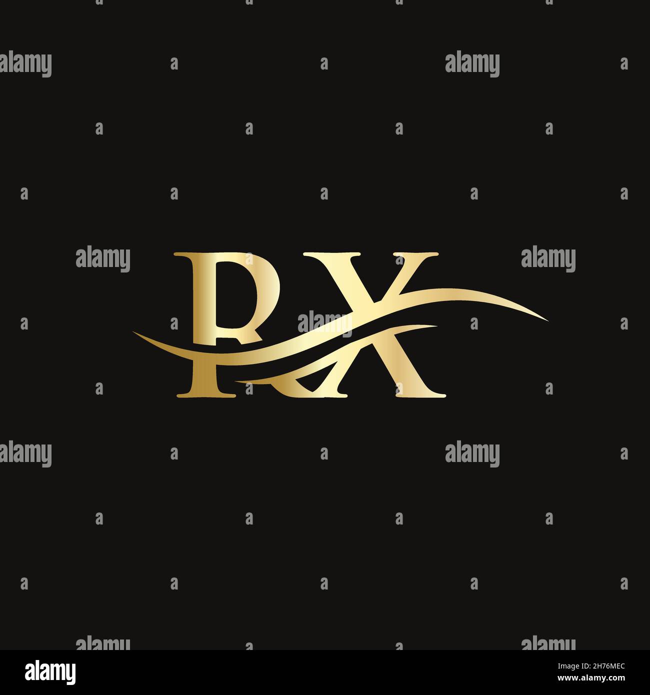 Initial RX letter linked logo vector template. Swoosh letter RX logo ...