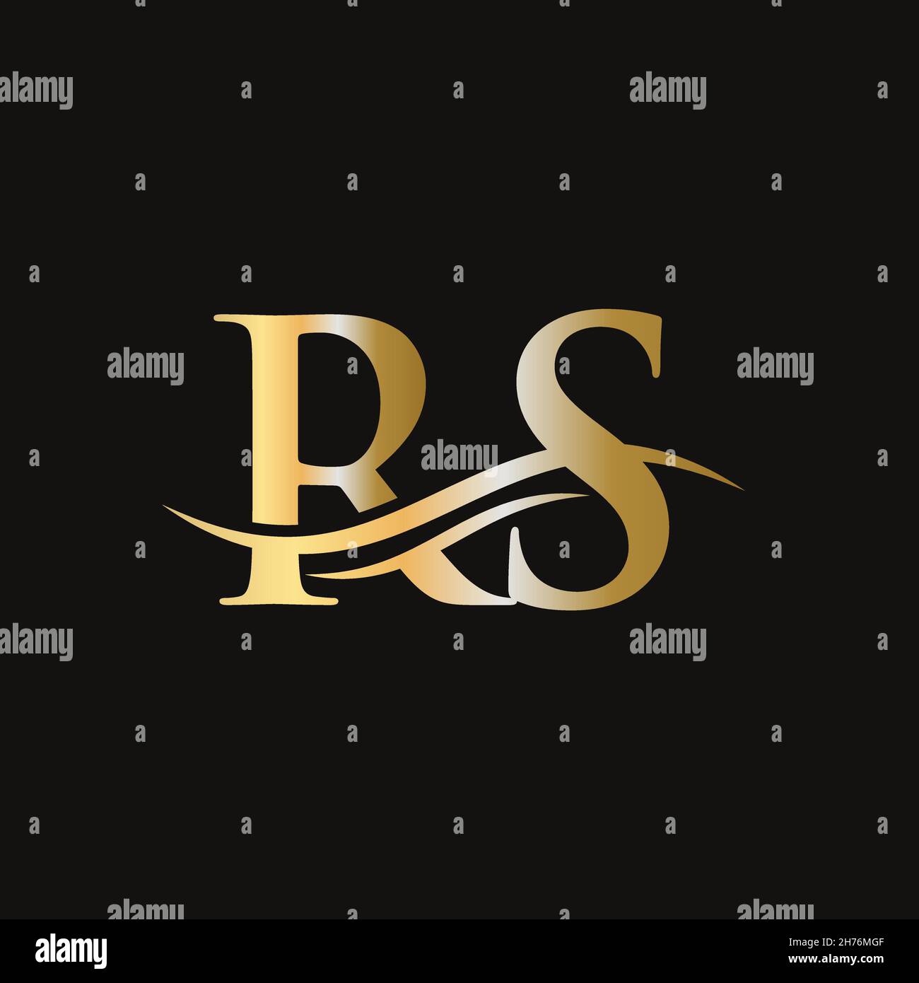 Water Wave RS Logo Vector. Swoosh Letter RS Logo Design for business ...