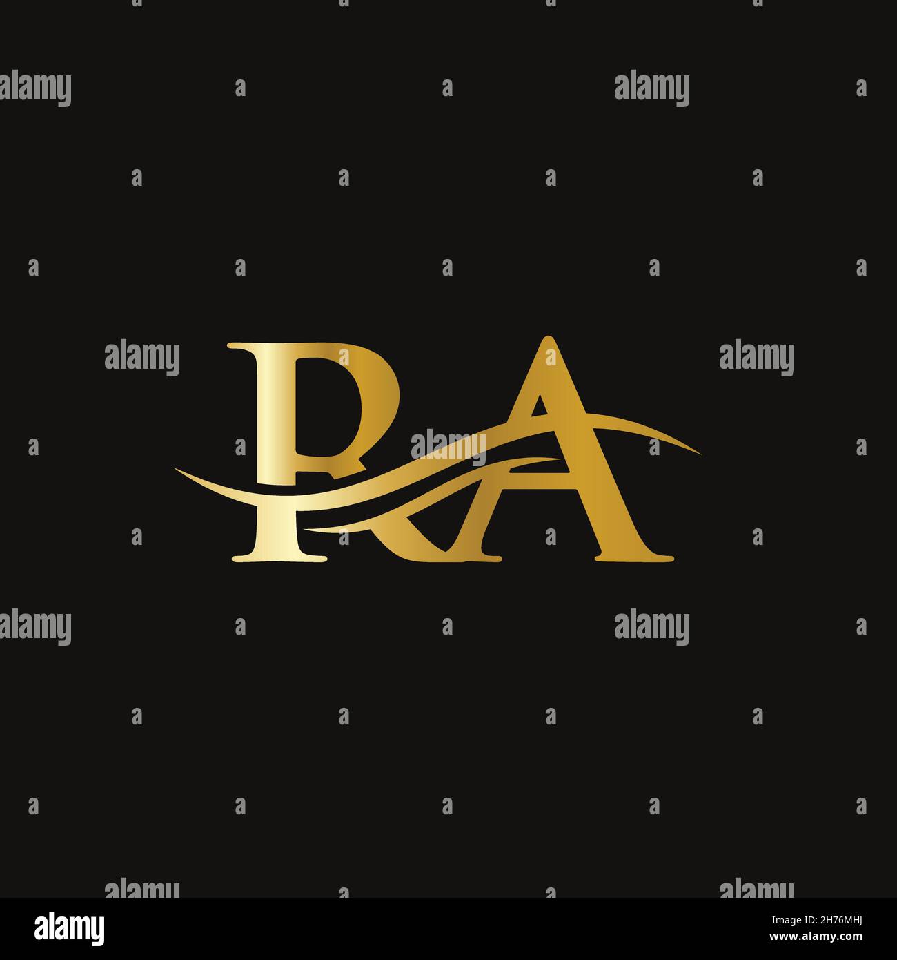 RA logo Design. Premium Letter RA Logo Design with water wave concept ...