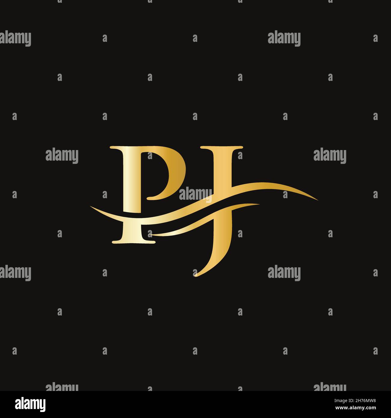 Creative PJ letter with luxury concept. Modern PJ Logo Design for ...