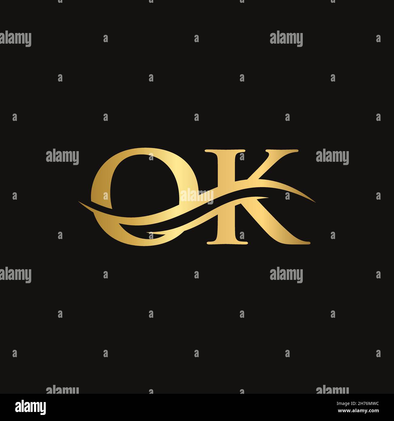 OK Letter Linked Logo for business and company identity. Initial Letter ...
