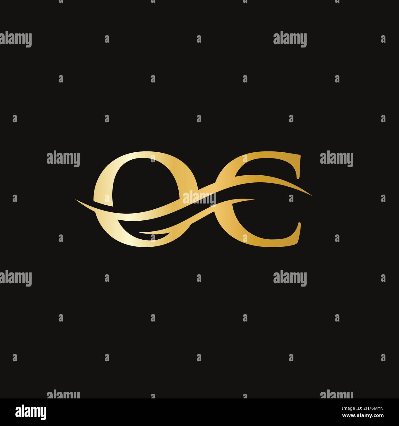 OC logo Design. Premium Letter OC Logo Design with water wave concept ...