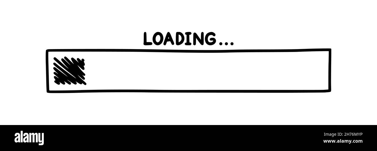 Progress loading bar. Infographics design element with status of completion. Hand drawn vector ...