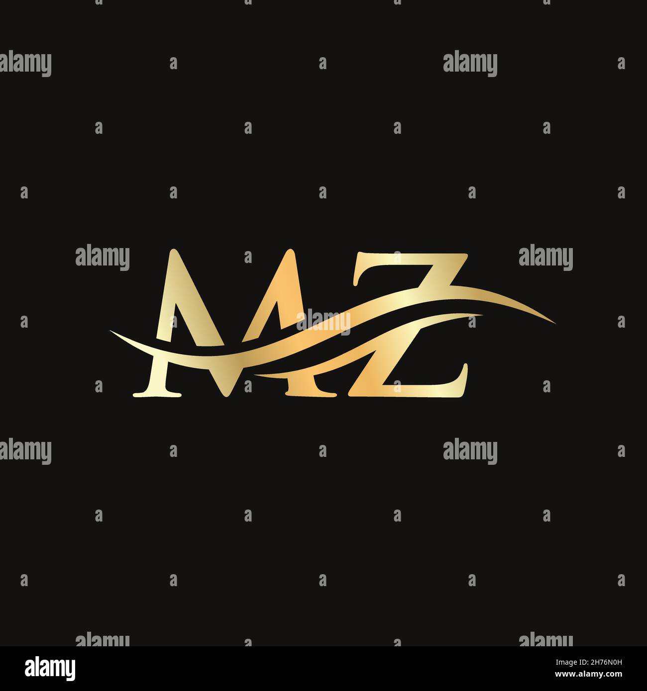 Initial linked letter MZ logo design. Modern letter MZ logo design ...