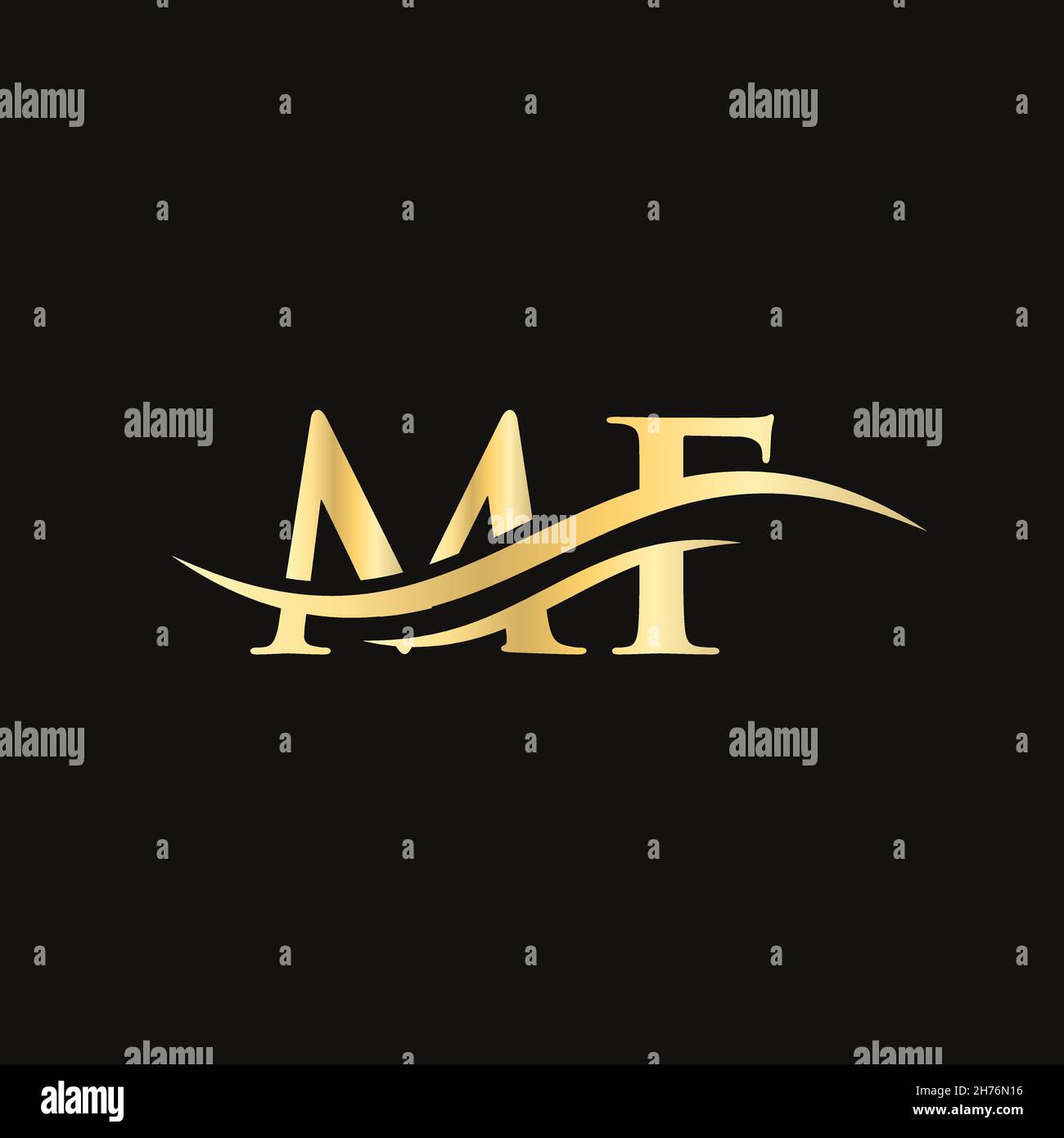 MF Letter Linked Logo for business and company identity. Initial Letter ...