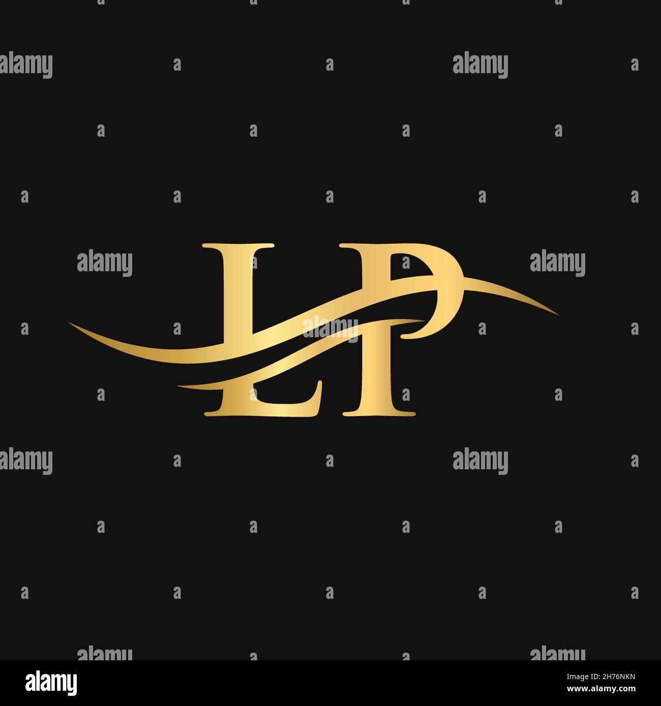 Initial LP letter linked logo vector template. Swoosh letter LP logo ...