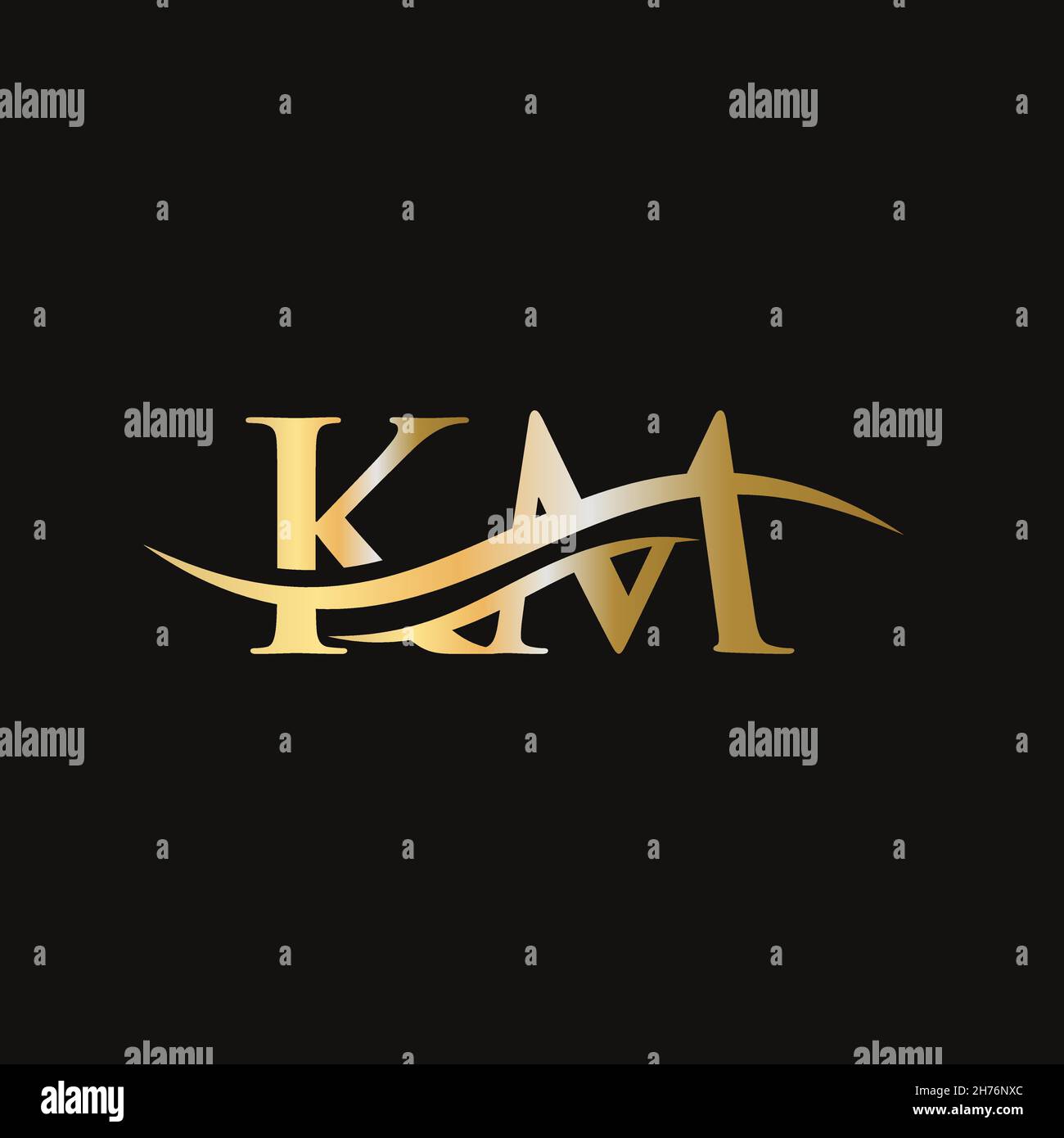 KM letter logo. Initial KM letter business logo design vector template ...