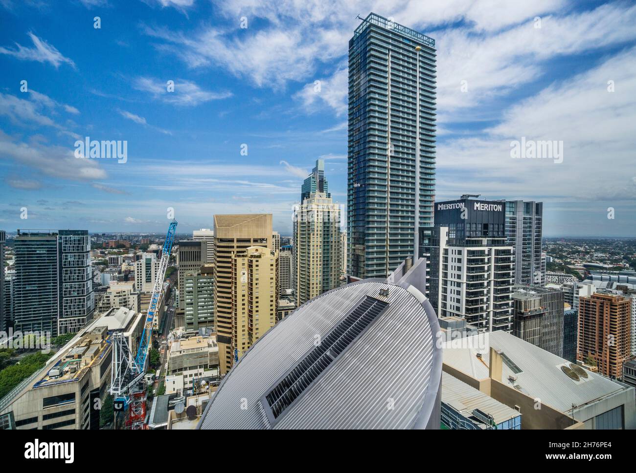 elevated view of Sydney CBD highrise architecture at Castlereigh Street ...