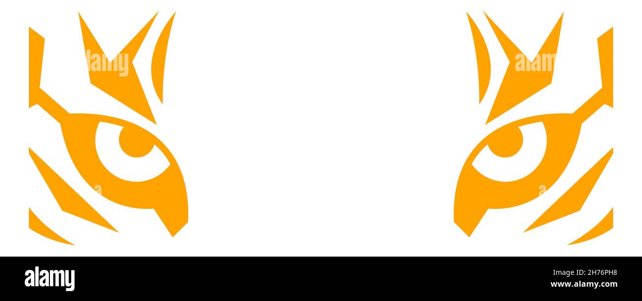 Wide poster with tiger eyes. Sticker with big cat. Print for T-shirt ...