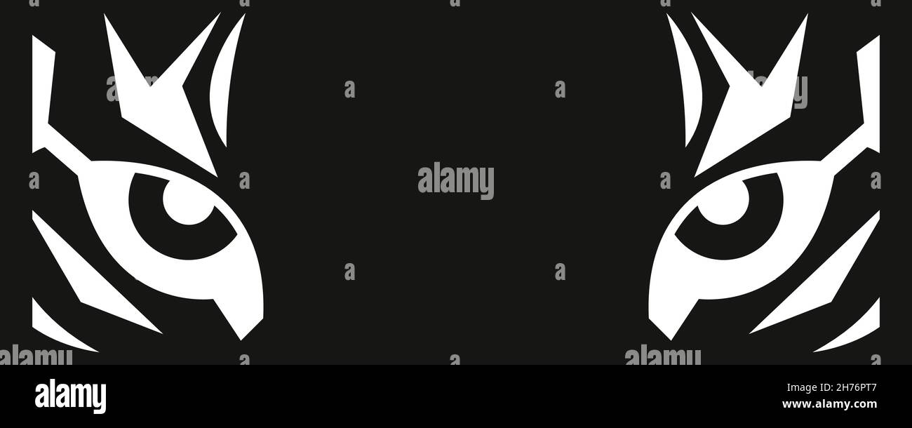 Wide poster with tiger eyes. Sticker with big cat. Print for T-shirt ...
