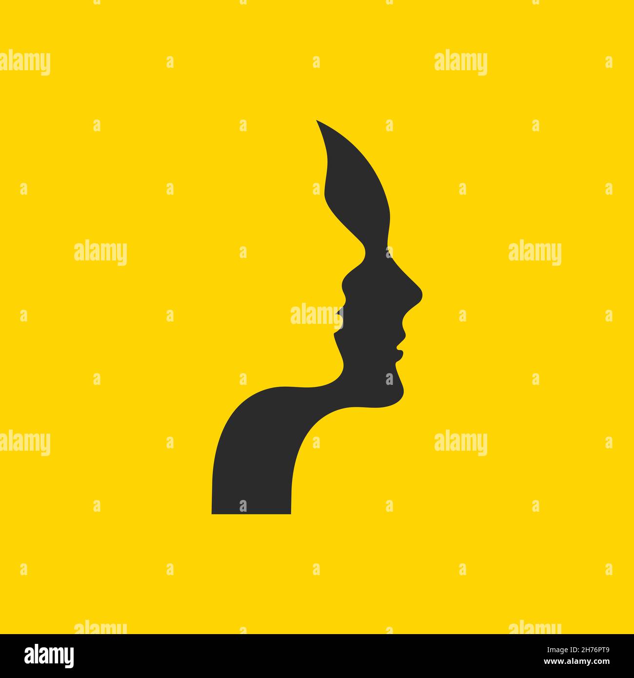 Two abstract human profiles. Symbol of therapy, coaching, psychology ...