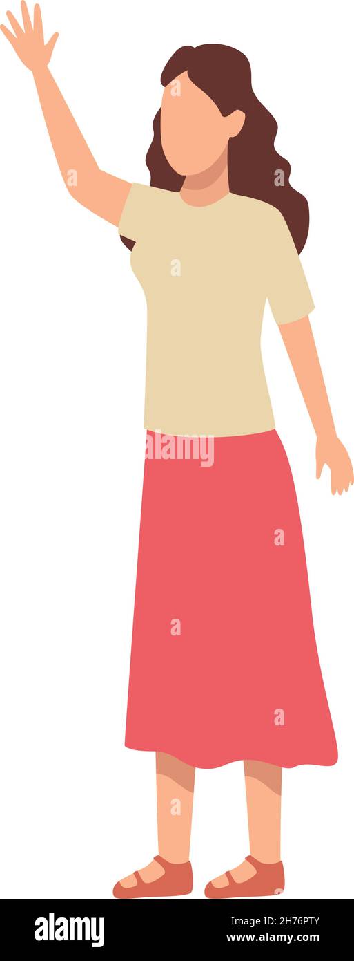 woman waving character Stock Vector Image & Art - Alamy