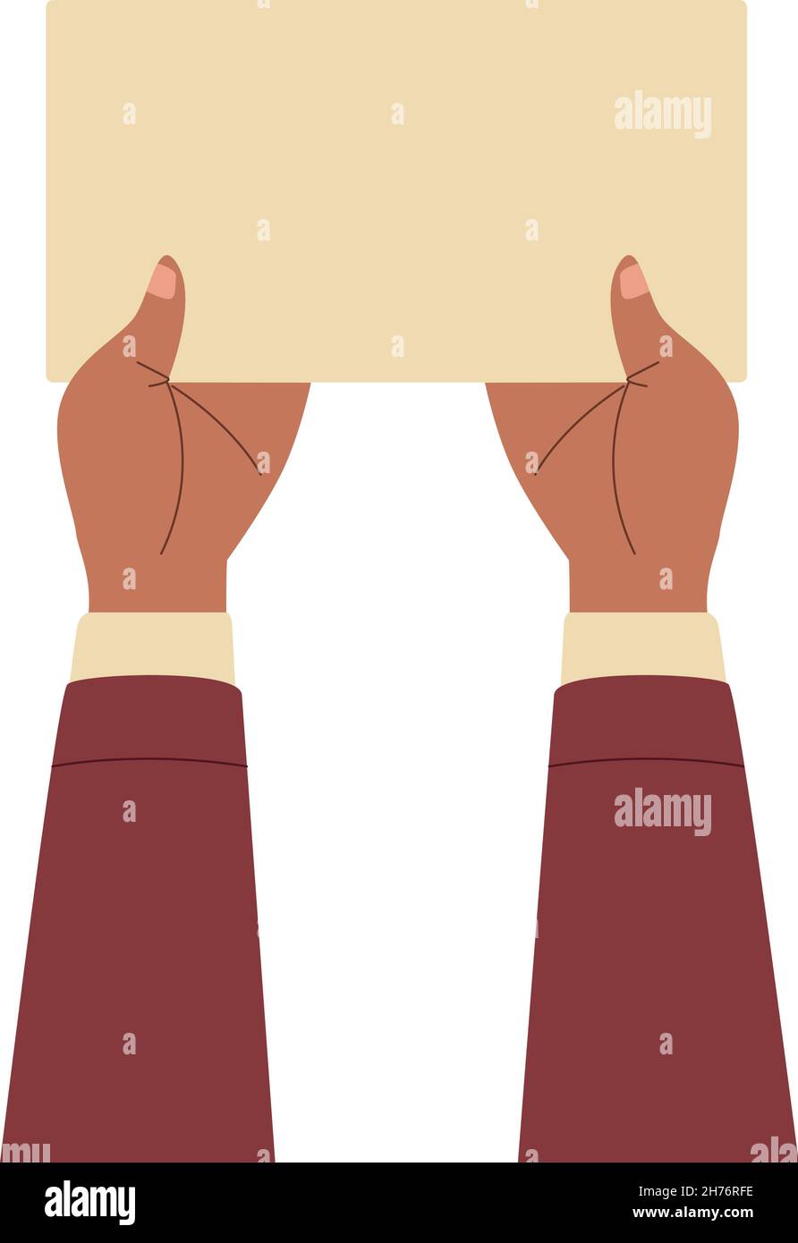 hands with banner Stock Vector Image & Art - Alamy