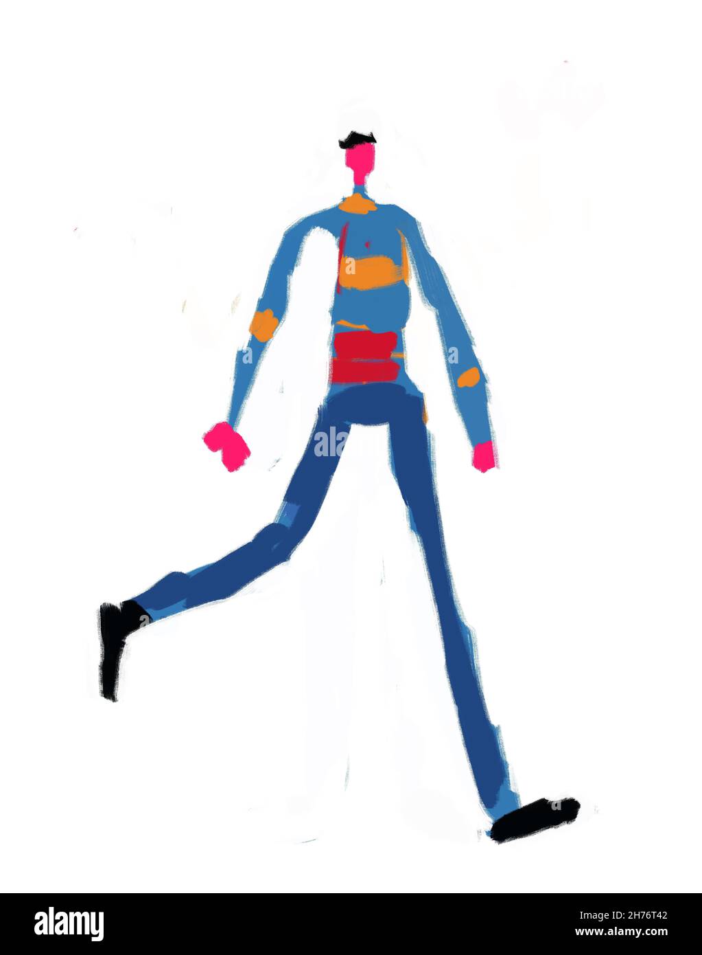 Pretty full-length figure with a slim body and high black haircut ...