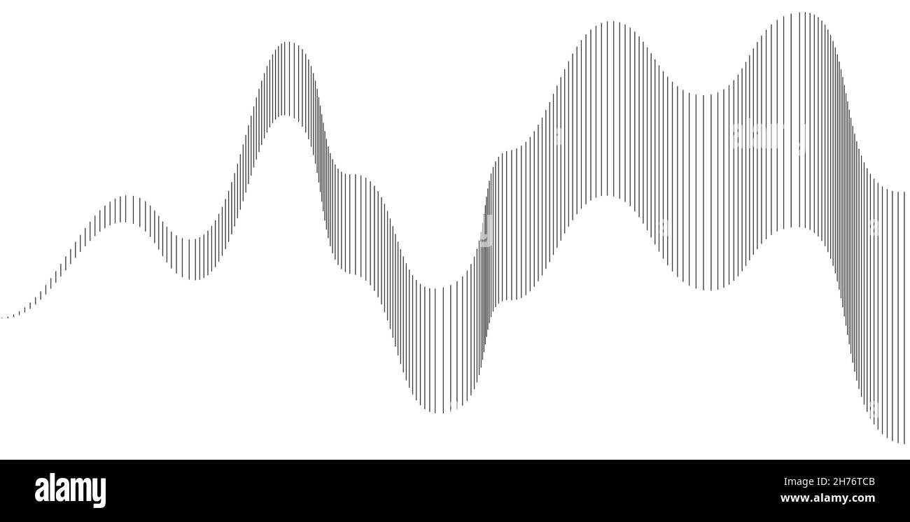 Wavy abstract stripes. Curved line vector elements for music design ...