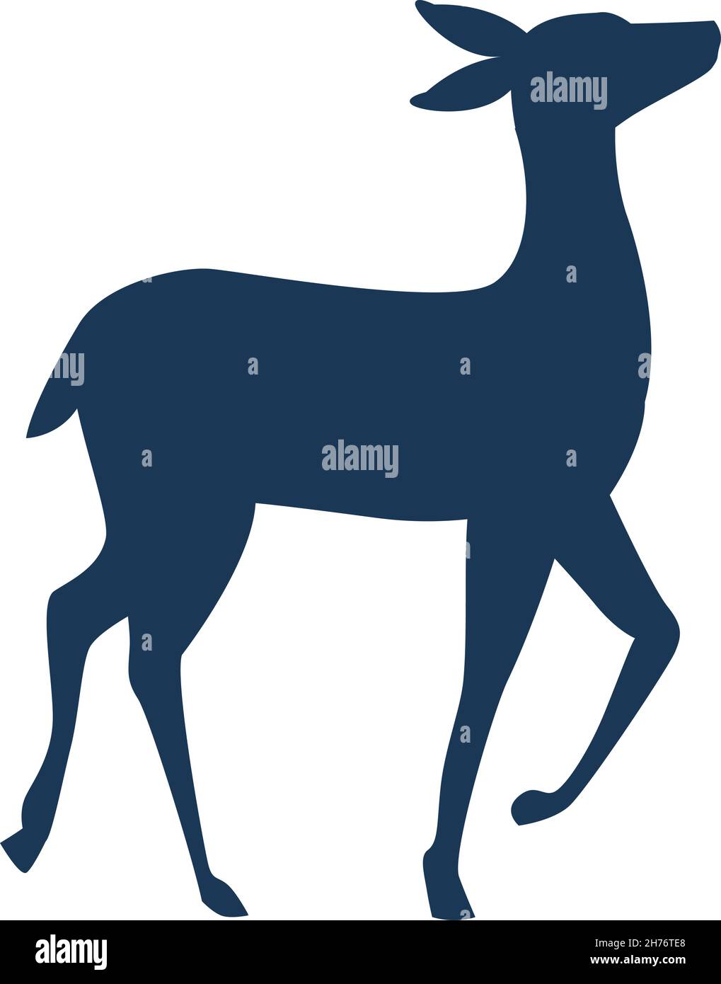 Young deer silhouette sketch Cut Out Stock Images & Pictures - Alamy